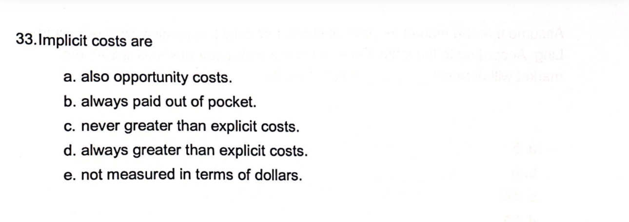 Solved Implicit costs area. ﻿also opportunity costs.b. | Chegg.com