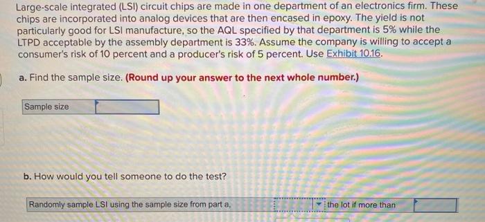 Solved Large-scale integrated (LSI) circuit chips are made | Chegg.com
