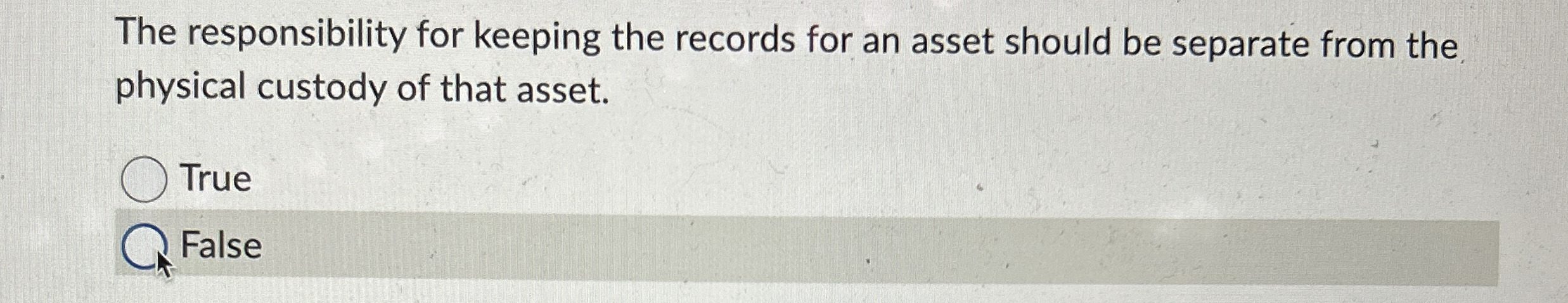 Solved The responsibility for keeping the records for an | Chegg.com