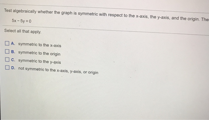 Solved Test Algebraically Whether The Graph Is Symmetric