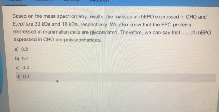 Solved Based on the mass spectrometry results, the masses of | Chegg.com