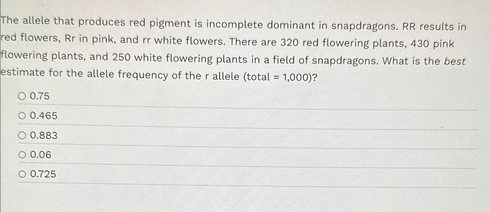 Solved The allele that produces red pigment is incomplete | Chegg.com