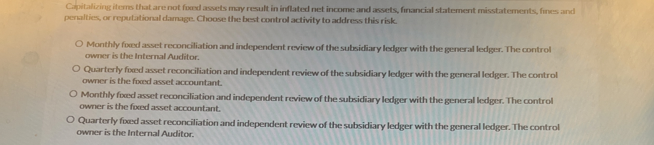 Solved Capitalizing Items That Are Not Foced Assets May