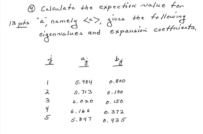 Solved © Calculate the expection value for 13 pts "a", | Chegg.com