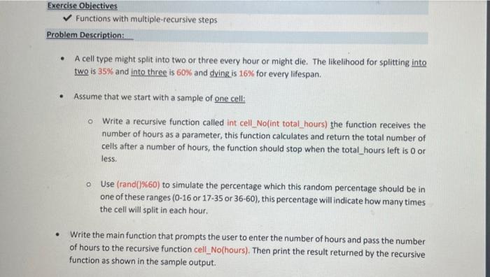 Solved Exercise Objectives Functions With Multiple Recursive
