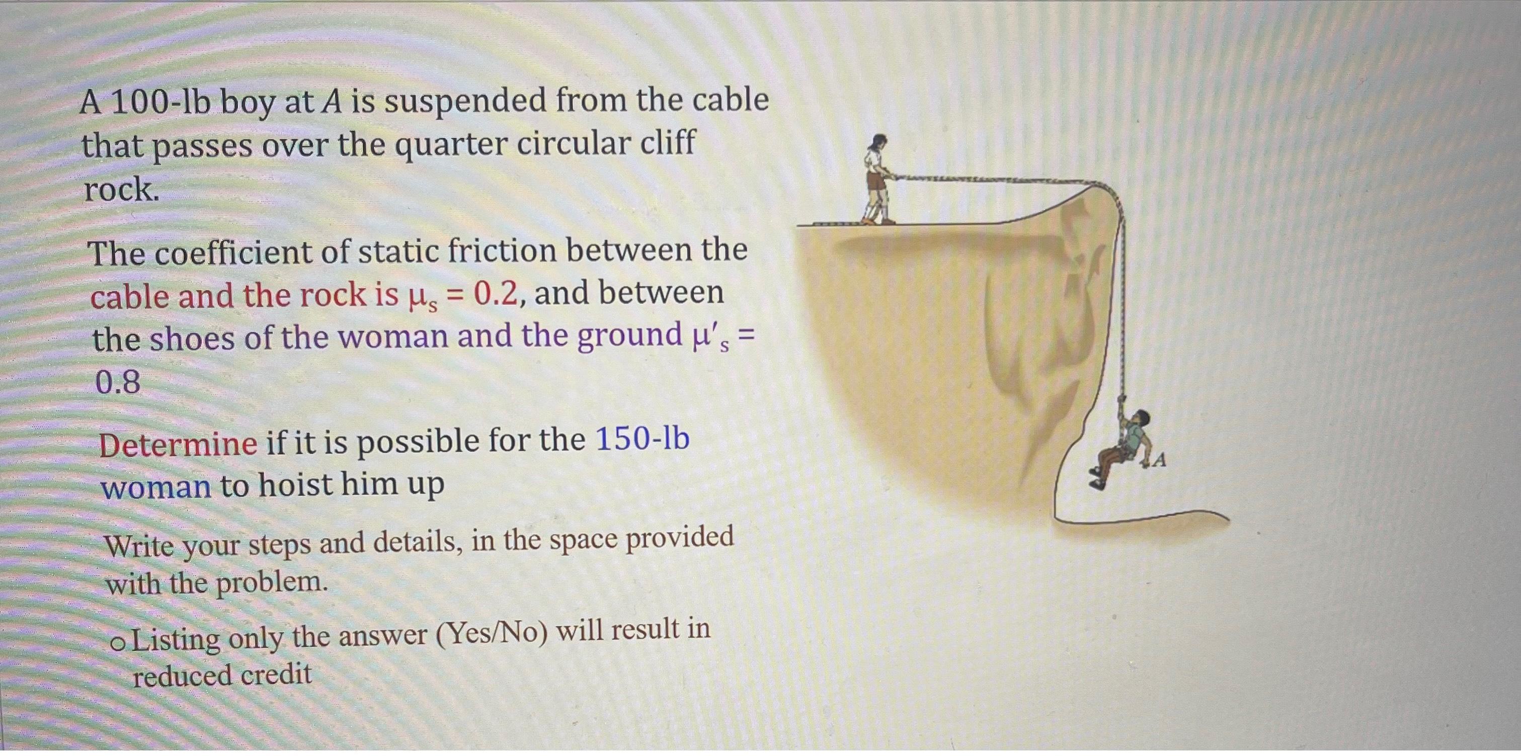 Solved A 100 -lb boy at A ﻿is suspended from the cable that | Chegg.com