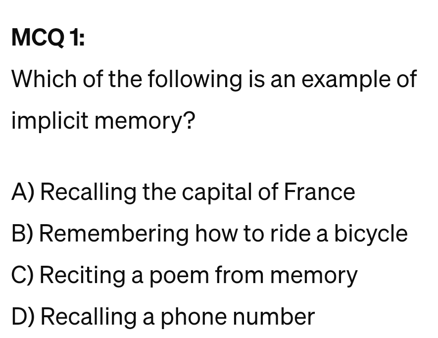 Solved MCQ 1:Which of the following is an example of | Chegg.com
