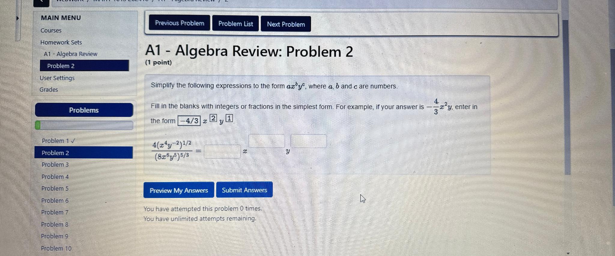 Solved Main Menucourseshomework Setsa1 ﻿algebra 9782