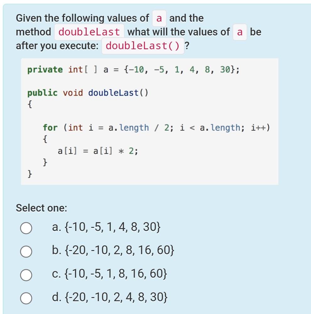 Solved Given the following values of a and the method | Chegg.com