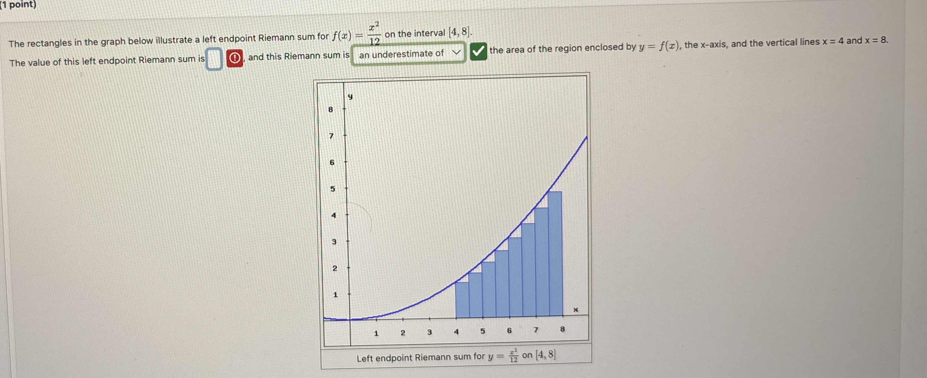 Solved (1 ﻿point)The rectangles in the graph below | Chegg.com
