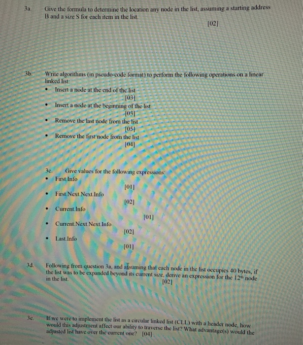 Solved 3a Give the formula to determine the location any | Chegg.com