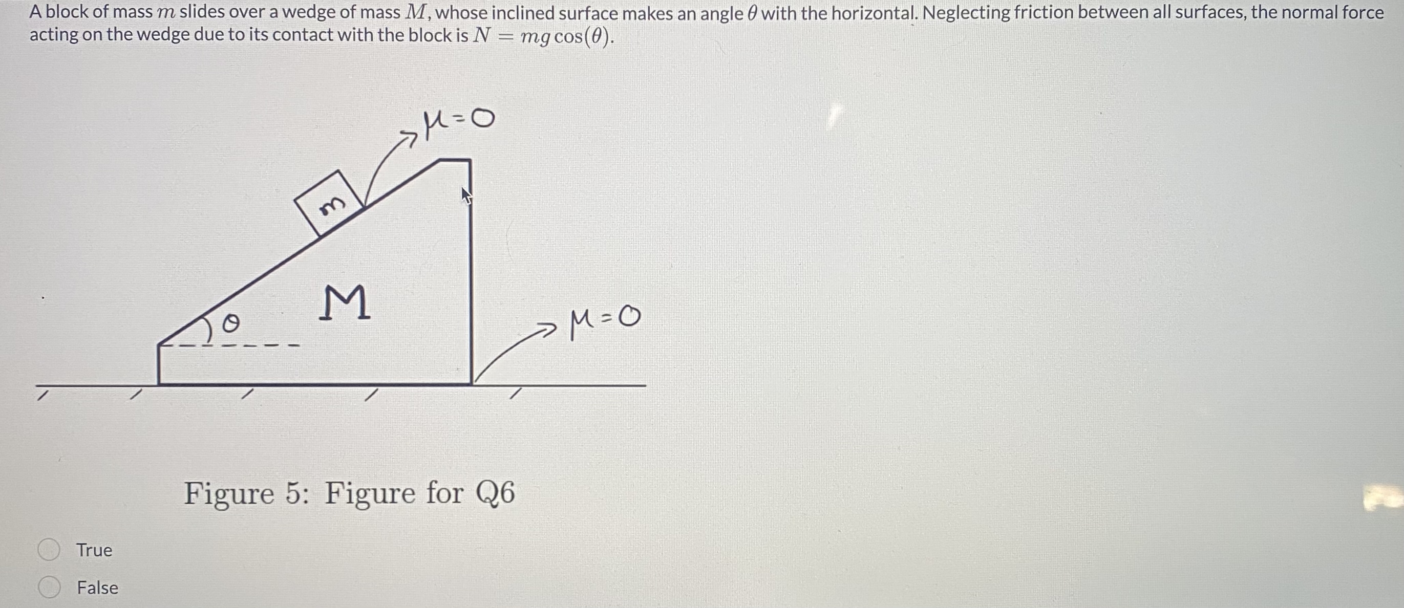 Solved A block of mass m ﻿slides over a wedge of mass M, | Chegg.com