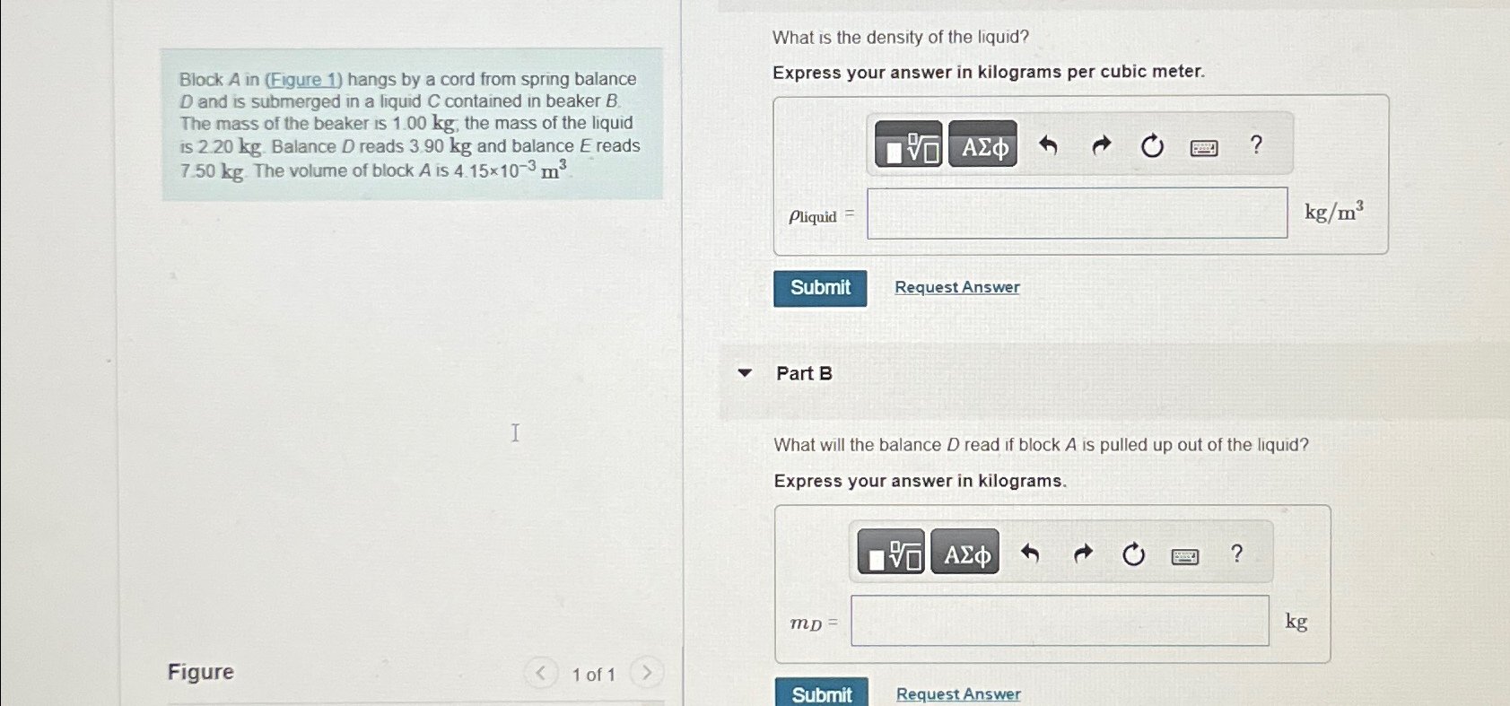 Block A ﻿in (Figure 1) ﻿hangs by a cord from spring | Chegg.com