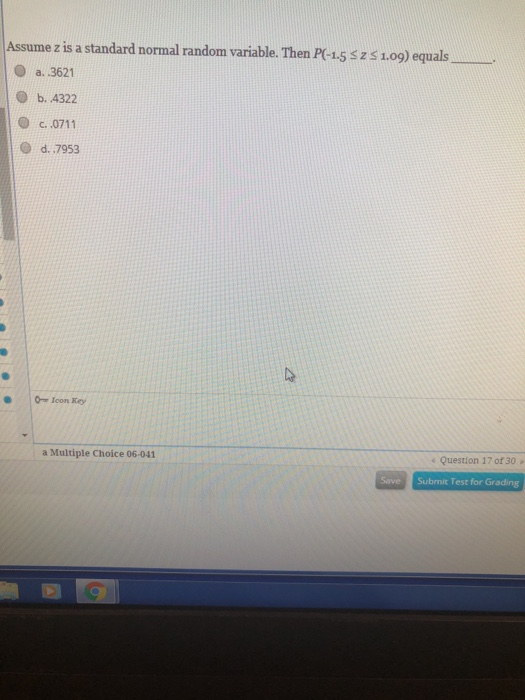 Solved Assume z is a standard normal random variable. Then | Chegg.com