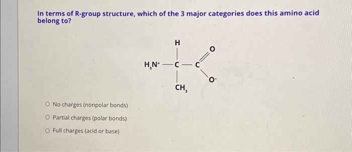 Solved In terms of R-group structure, which of the 3 major | Chegg.com
