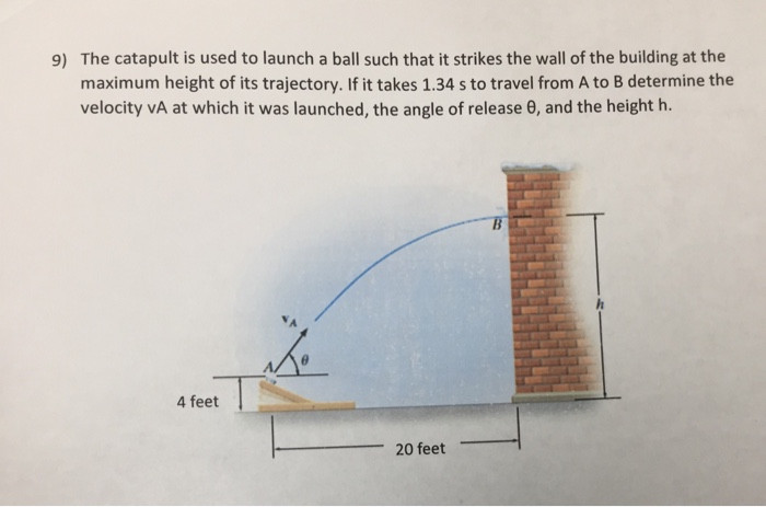 Solved 9) The catapult is used to launch a ball such that it | Chegg.com