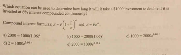 Solved cn equation can be used to determine how long it will | Chegg.com