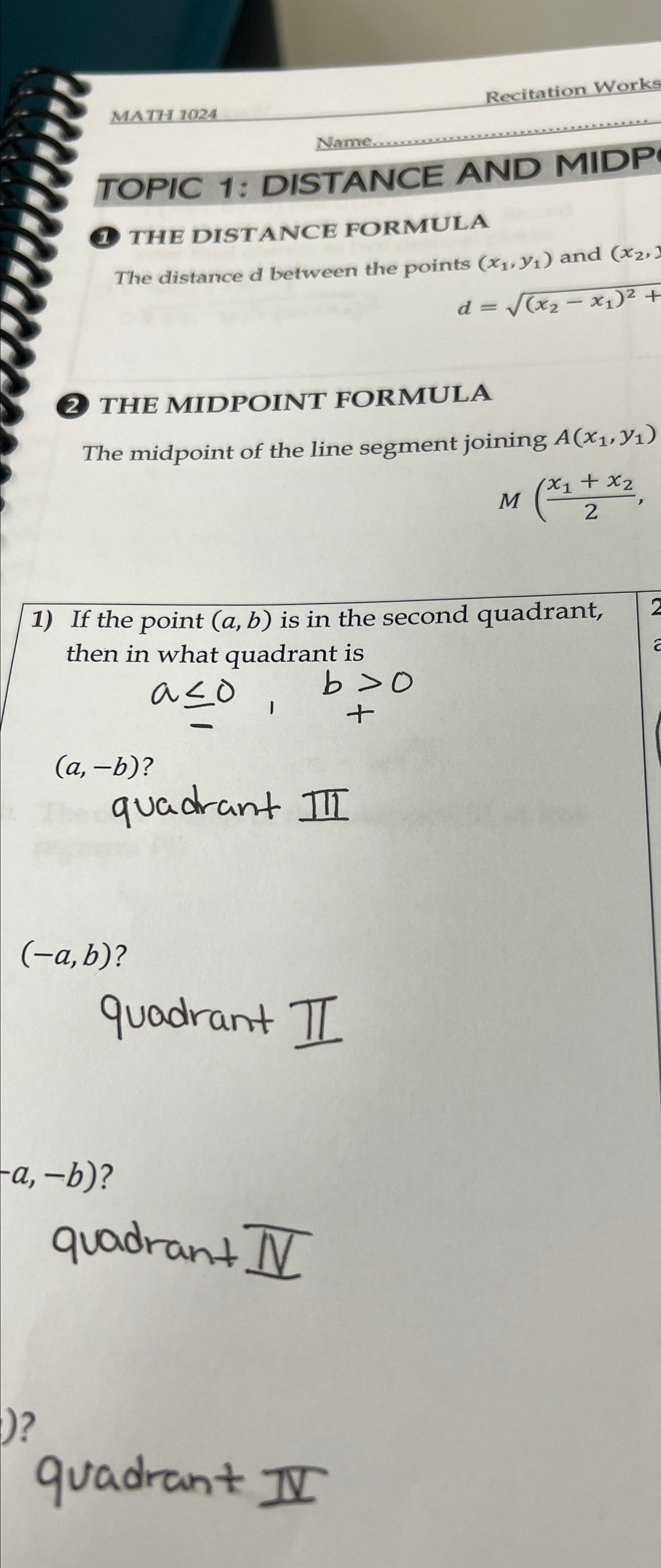 Solved If the point (a,b) ﻿is in the second quadrant, then | Chegg.com