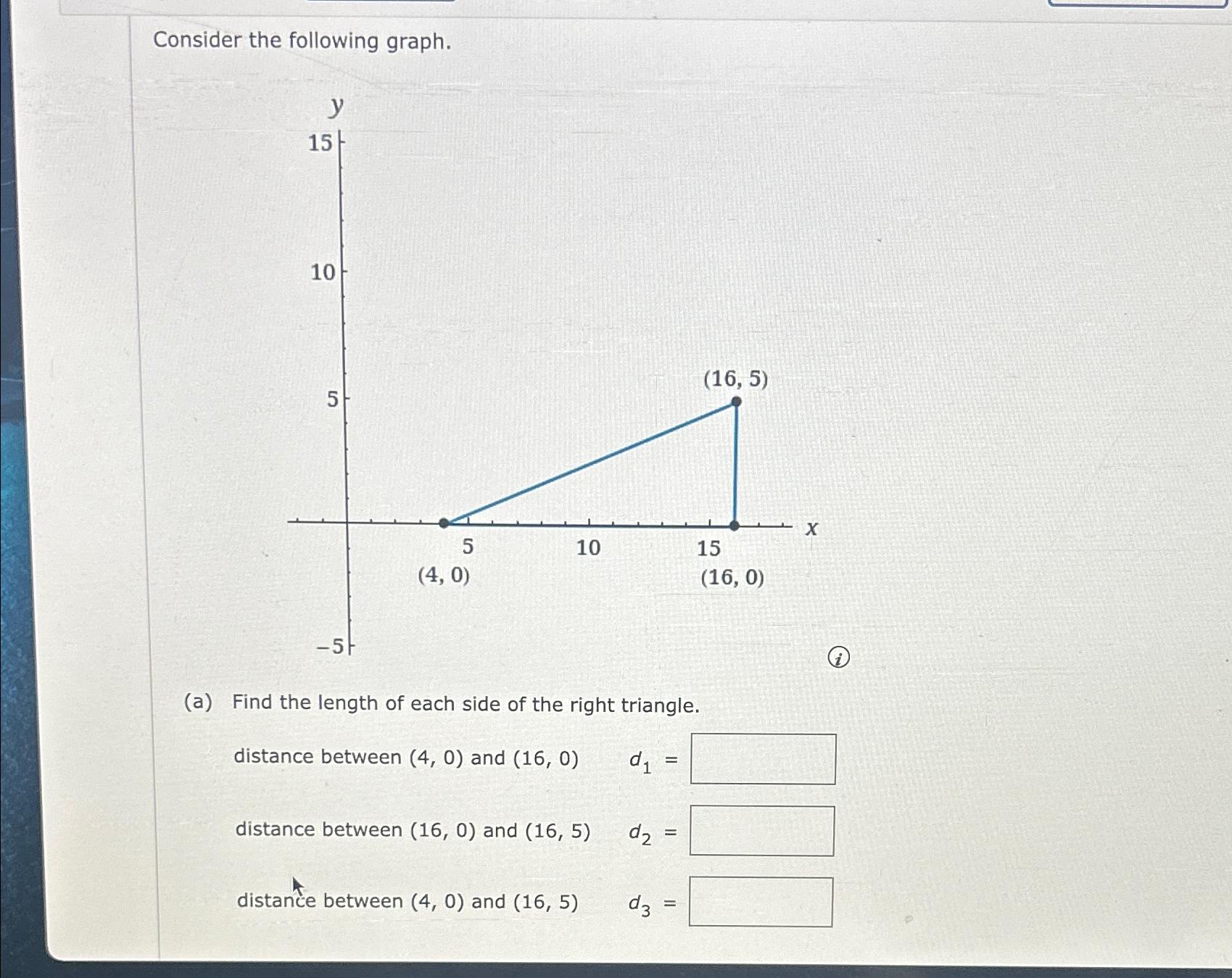 Solved Consider the following graph.(i)(a) ﻿Find the length | Chegg.com