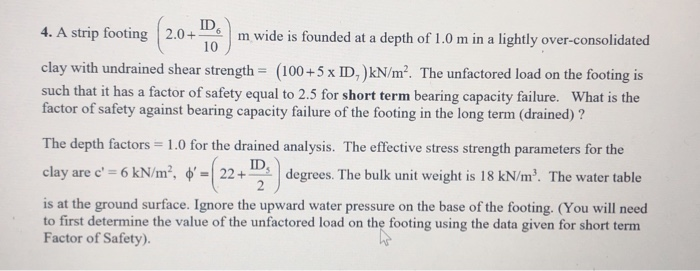 Solved A) What is the value of Unfactored force per unit | Chegg.com