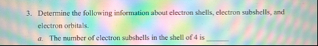 Solved Determine the following information about electron | Chegg.com
