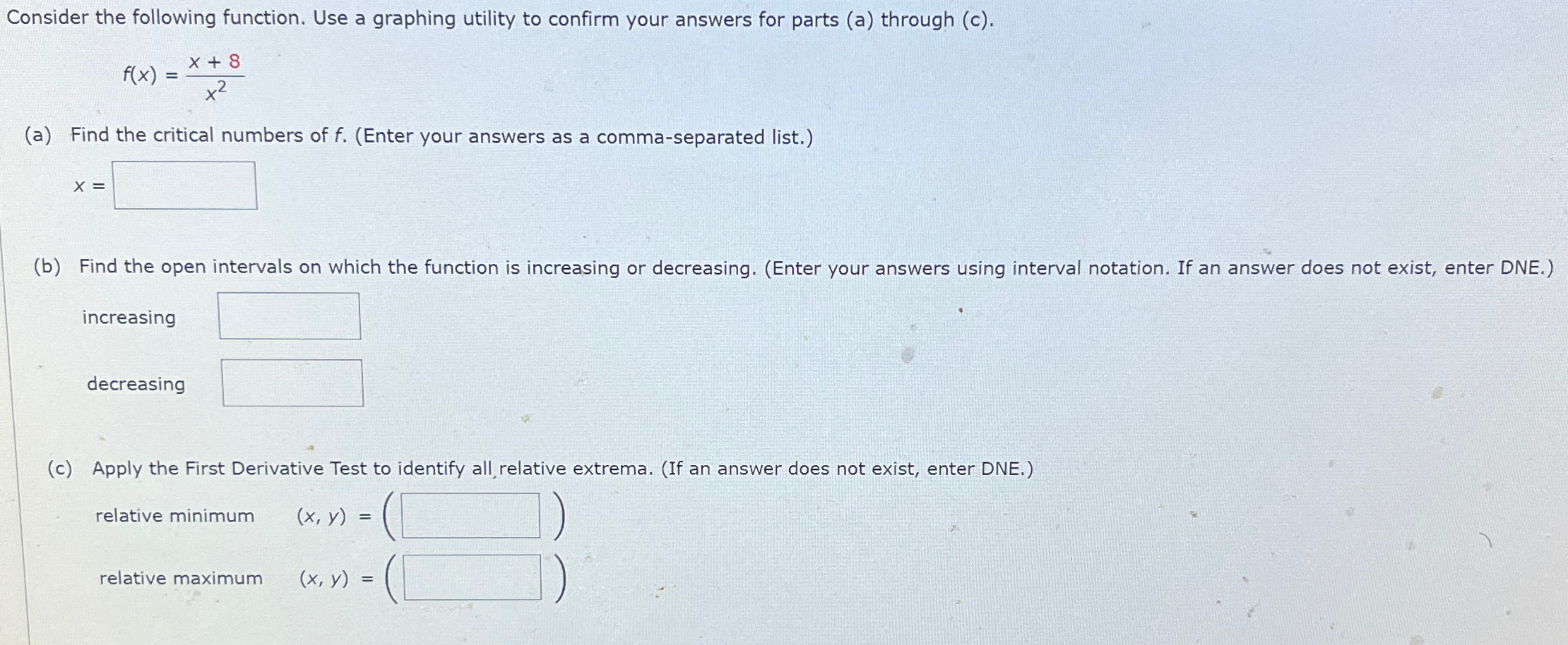 Solved Consider the following function. Use a graphing | Chegg.com