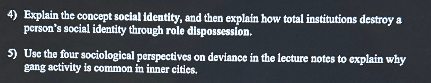 Solved Use the four sociological perspectives on deviance in | Chegg.com