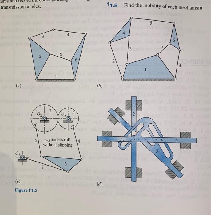 Solved †1.5 Find the mobility of each mechanism. (a) (b) (c) | Chegg.com