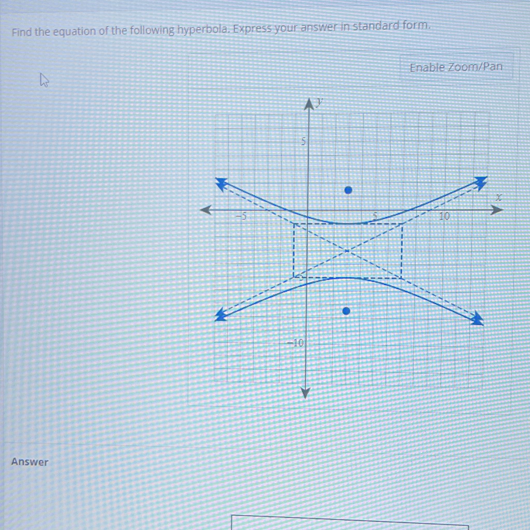 Solved Find the equation of the following hyperbola. Express | Chegg.com