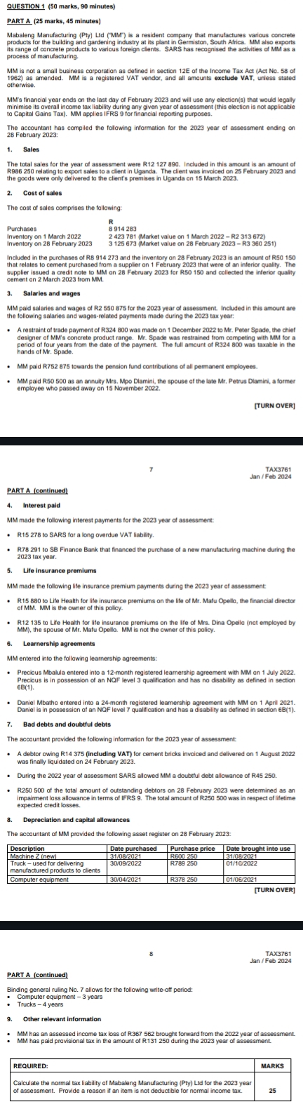 Solved QUESTION1 (50 marks, 90 minutes)PART A (25 marks, | Chegg.com Solved QUESTION1 (50 marks, 90 minutes)PART A (25 marks, | Chegg.com