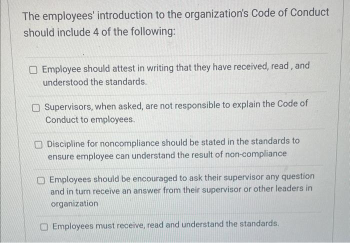 Solved The employees' introduction to the organization's | Chegg.com
