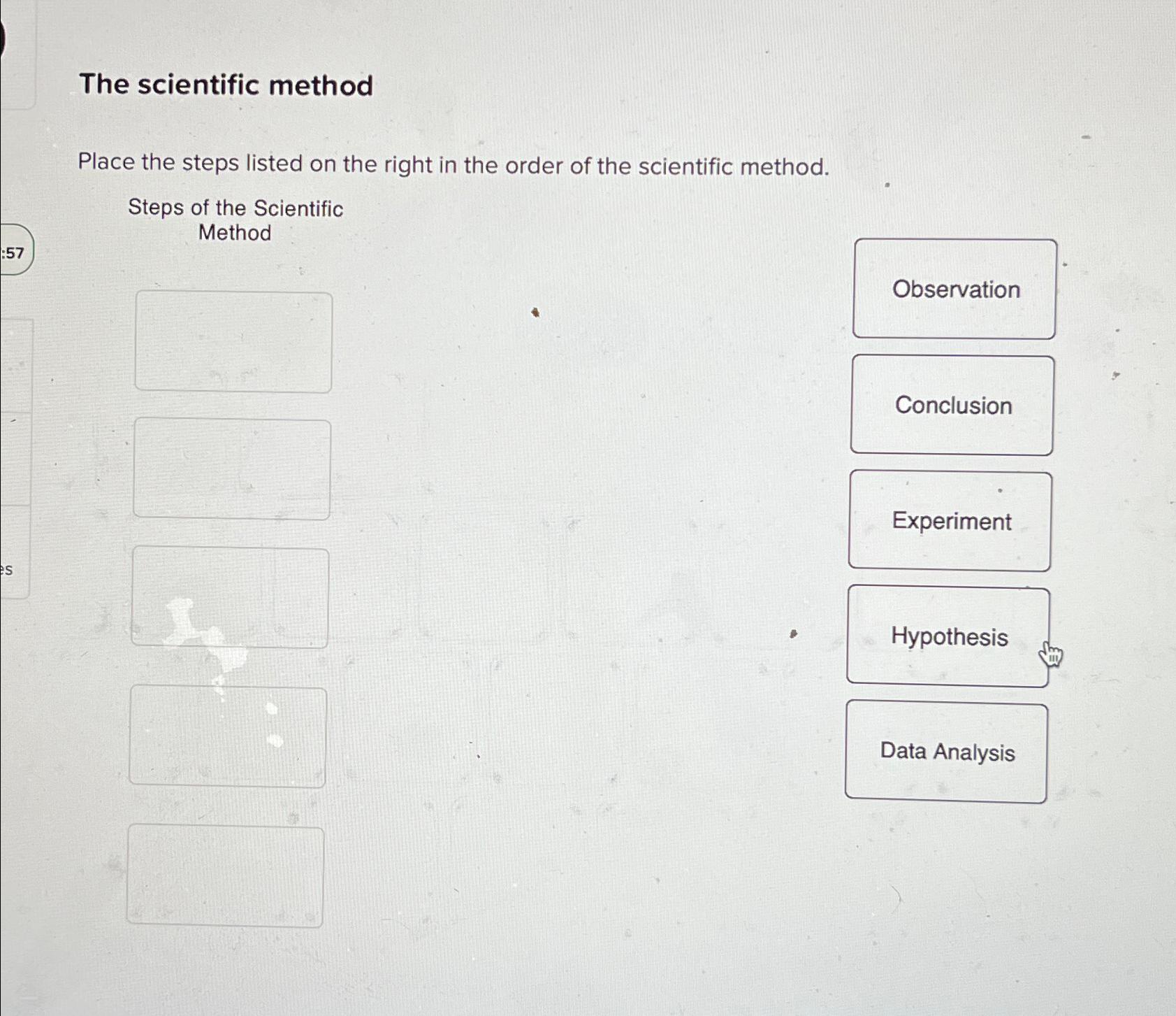 Solved The scientific methodPlace the steps listed on the | Chegg.com