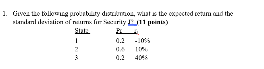 Solved by an EXPERT Given the following probability distribution, what is | Chegg.com
