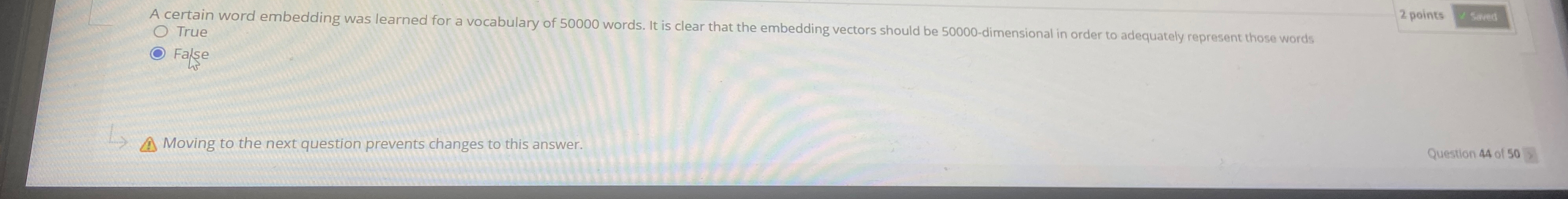 Solved A certain word embedding was learned for a vocabulary | Chegg.com