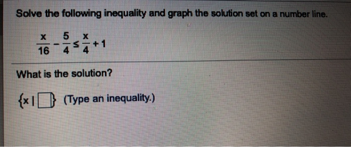 Solved Solve the following inequality and graph the solution | Chegg.com