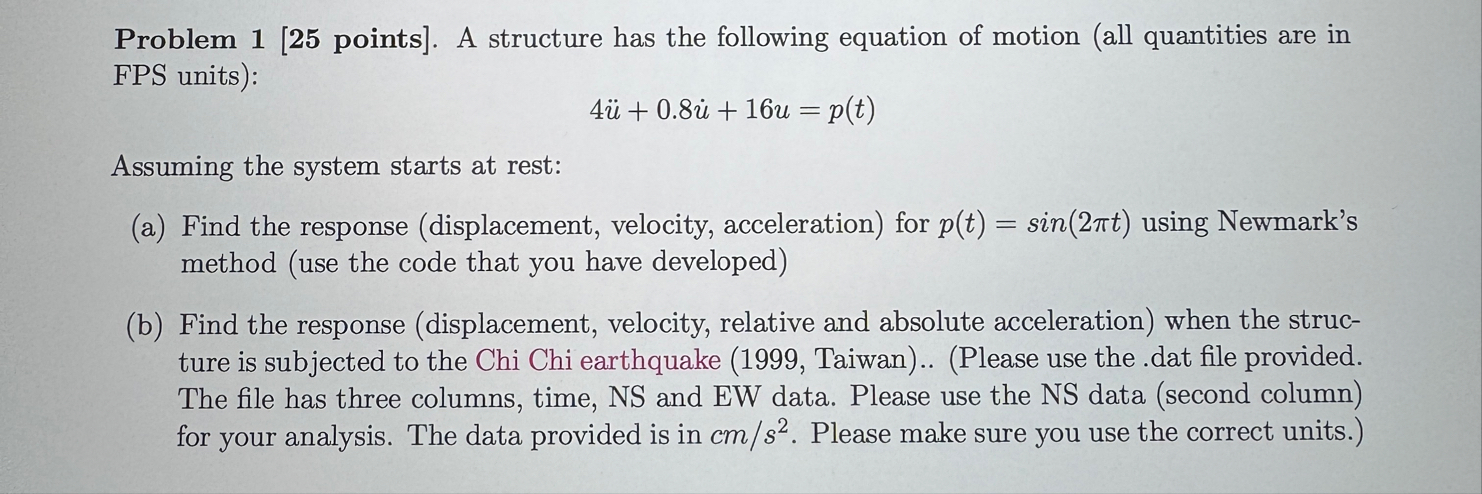 Problem 1 [ 25 ﻿points]. ﻿A structure has the | Chegg.com