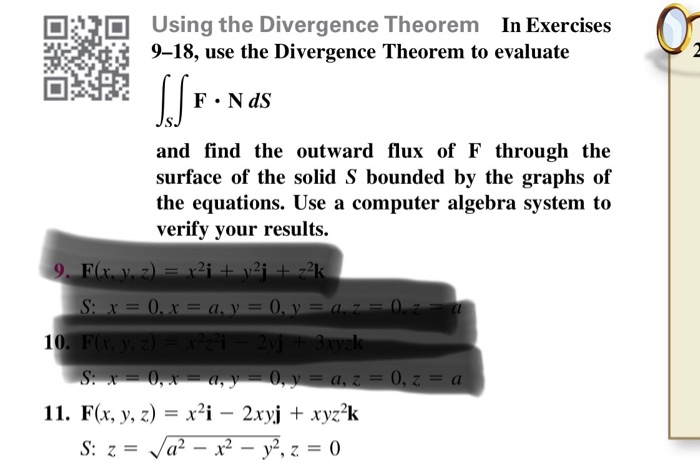 Solved Using the Divergence Theorem In Exercises 9-18, use | Chegg.com