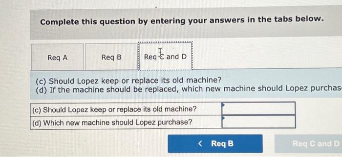 Solved Lopez Company is considering replacing one of its old | Chegg.com