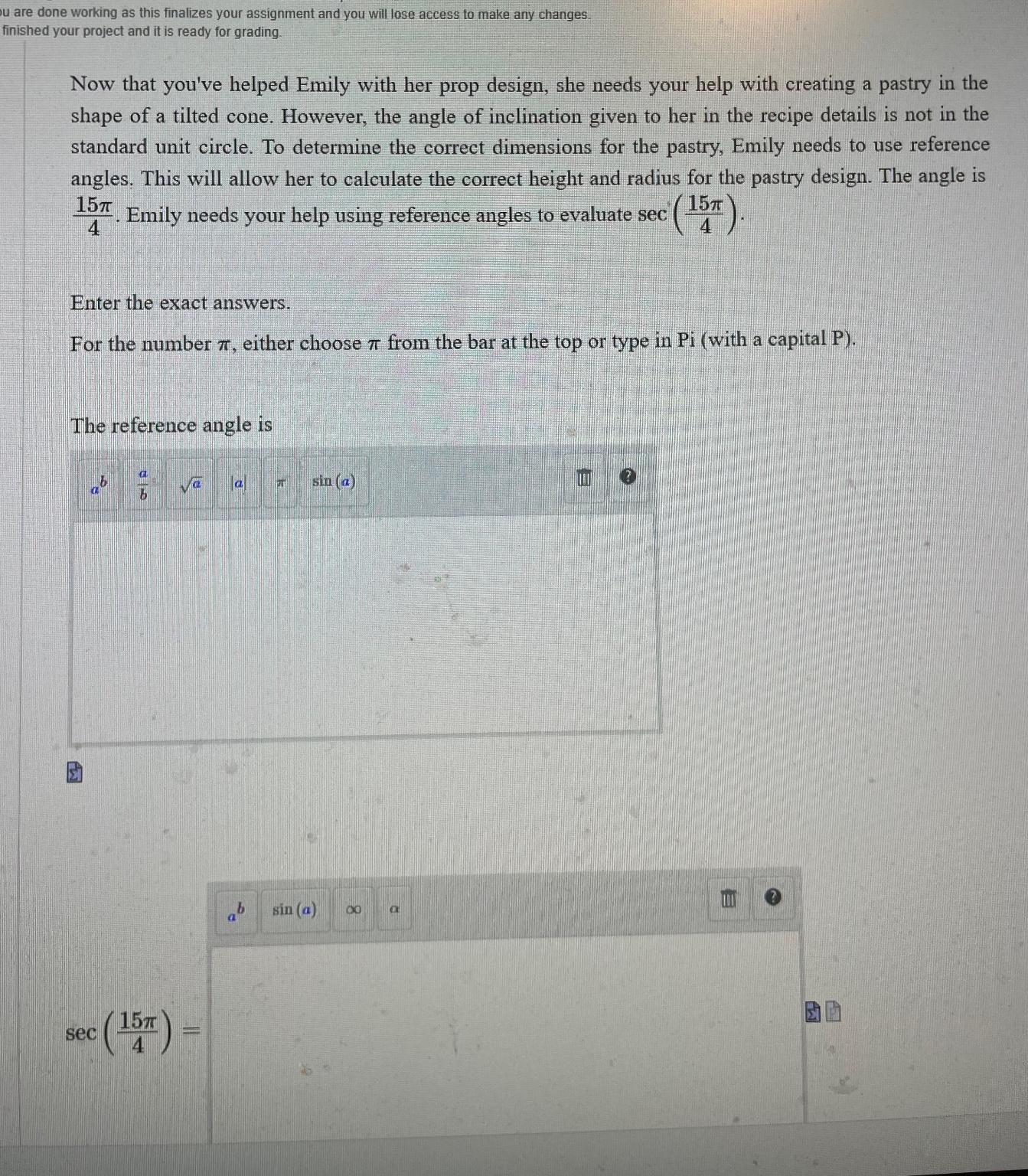Solved are done working as this finalizes your assignment | Chegg.com