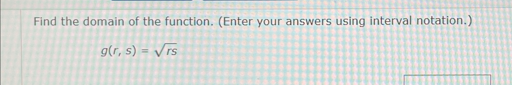 Solved Find the domain of the function. (Enter your answers | Chegg.com