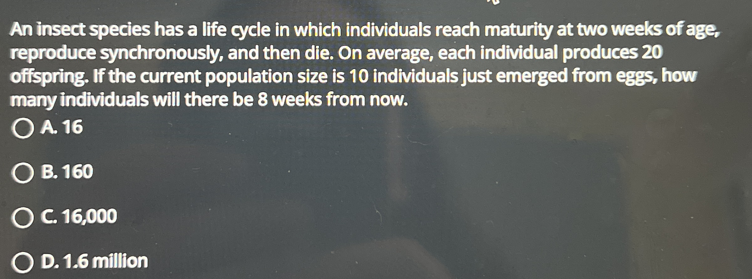 Solved An insect species has a life gycle in which | Chegg.com