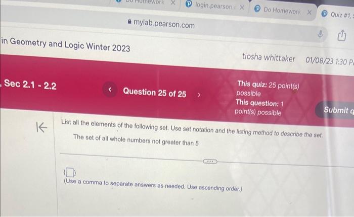 Solved List all the elements of the following set. Use set | Chegg.com