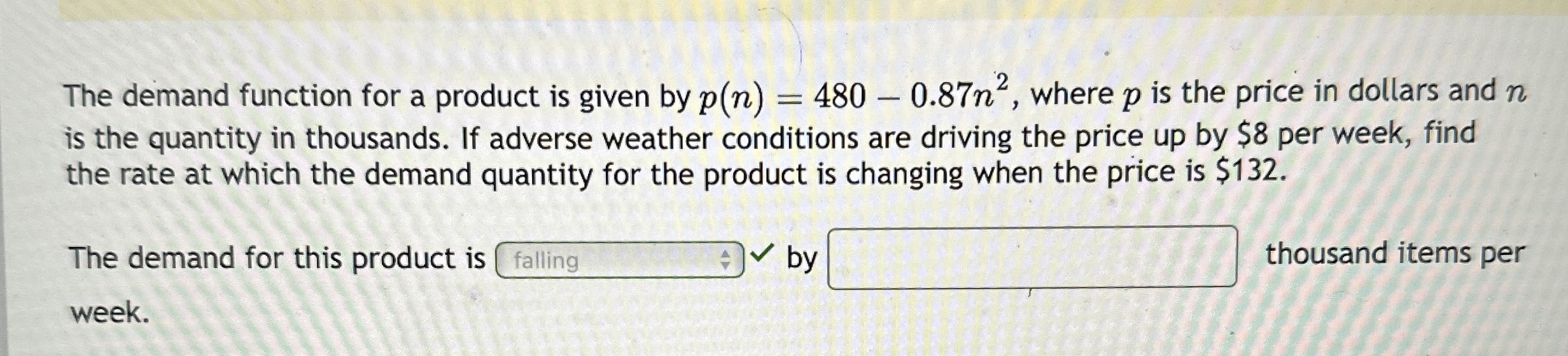 Solved The demand function for a product is given by | Chegg.com