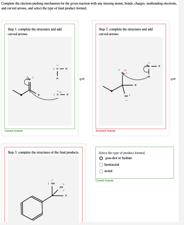 Solved Complete the electron-pushing mechanism for the given | Chegg.com