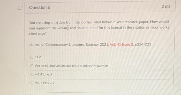 You are using an article from the journal listed | Chegg.com