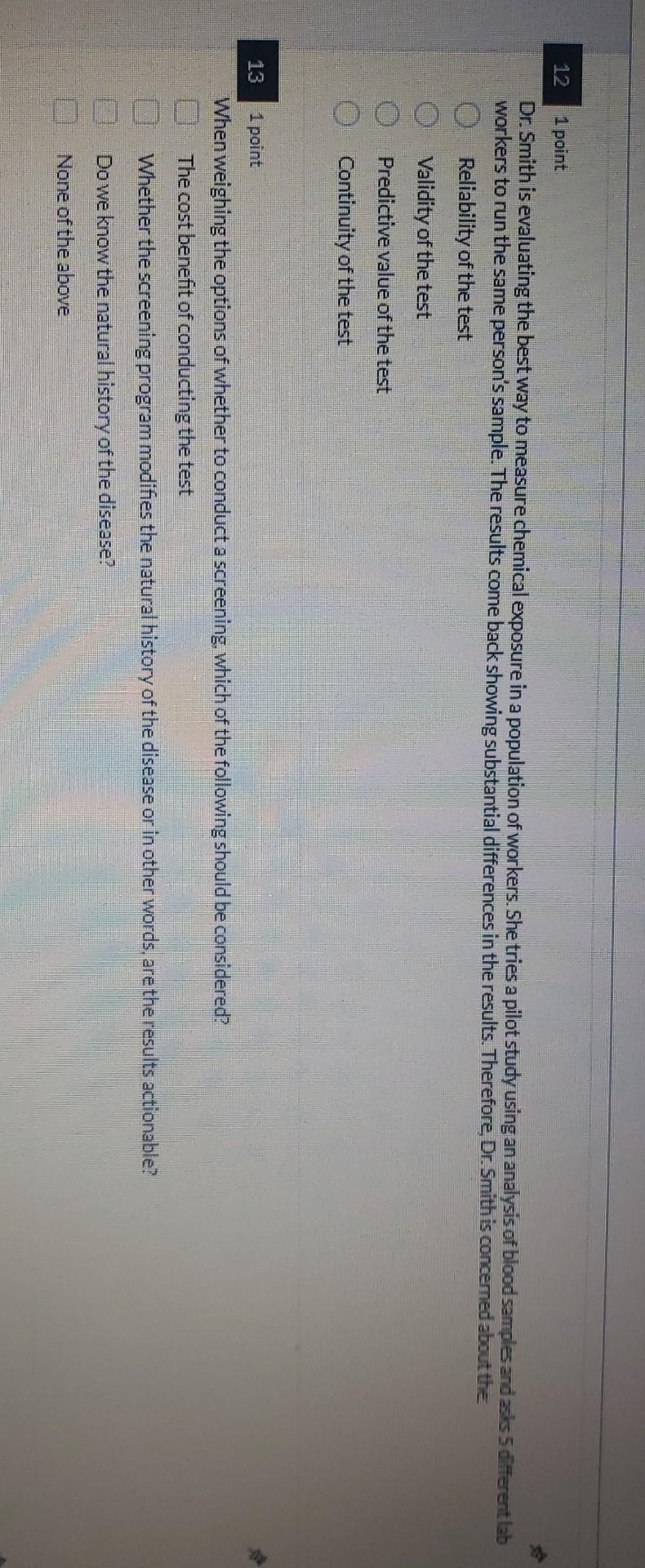 Solved 1 point In relation to screening programs, match the | Chegg.com