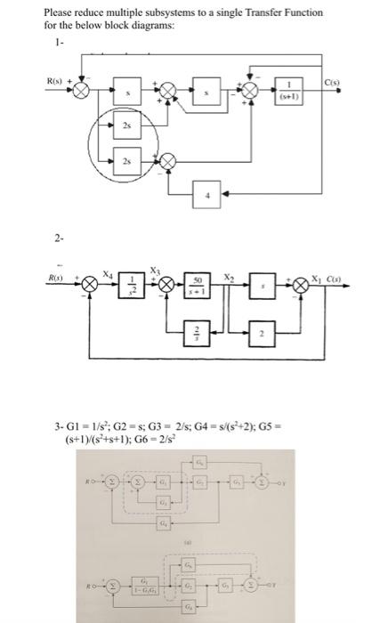 Solved Please reduce multiple subsystems to a single | Chegg.com