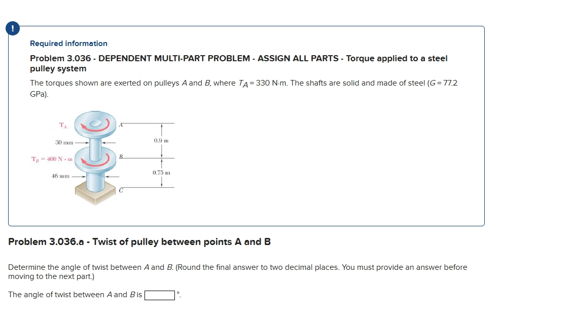 Solved Problem 3.036 - ﻿DEPENDENT MULTI-PART PROBLEM - | Chegg.com