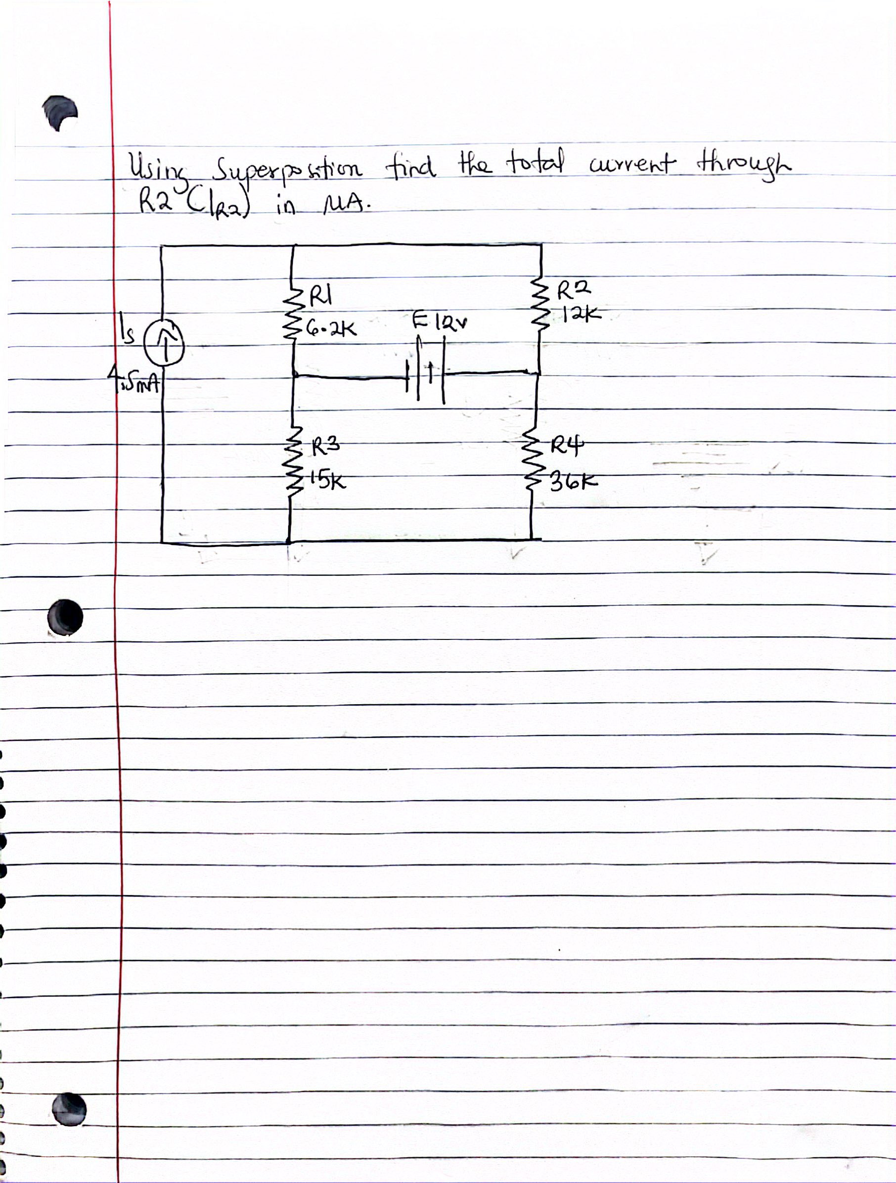Solved Using Superposition find the total current | Chegg.com