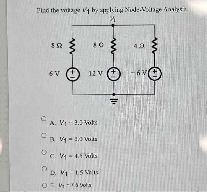 Solved Find the voltage V1 by applying Node-Voltage | Chegg.com
